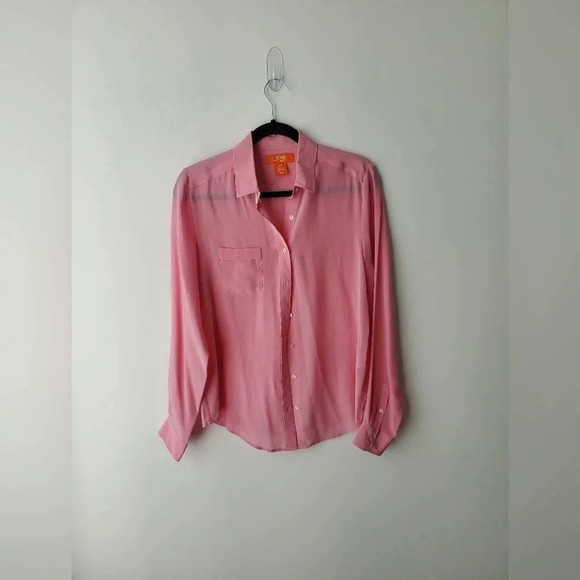 Joe Fresh | Tops | Joe Fresh 0 Silk Pink Button Down Blouse | Poshmark